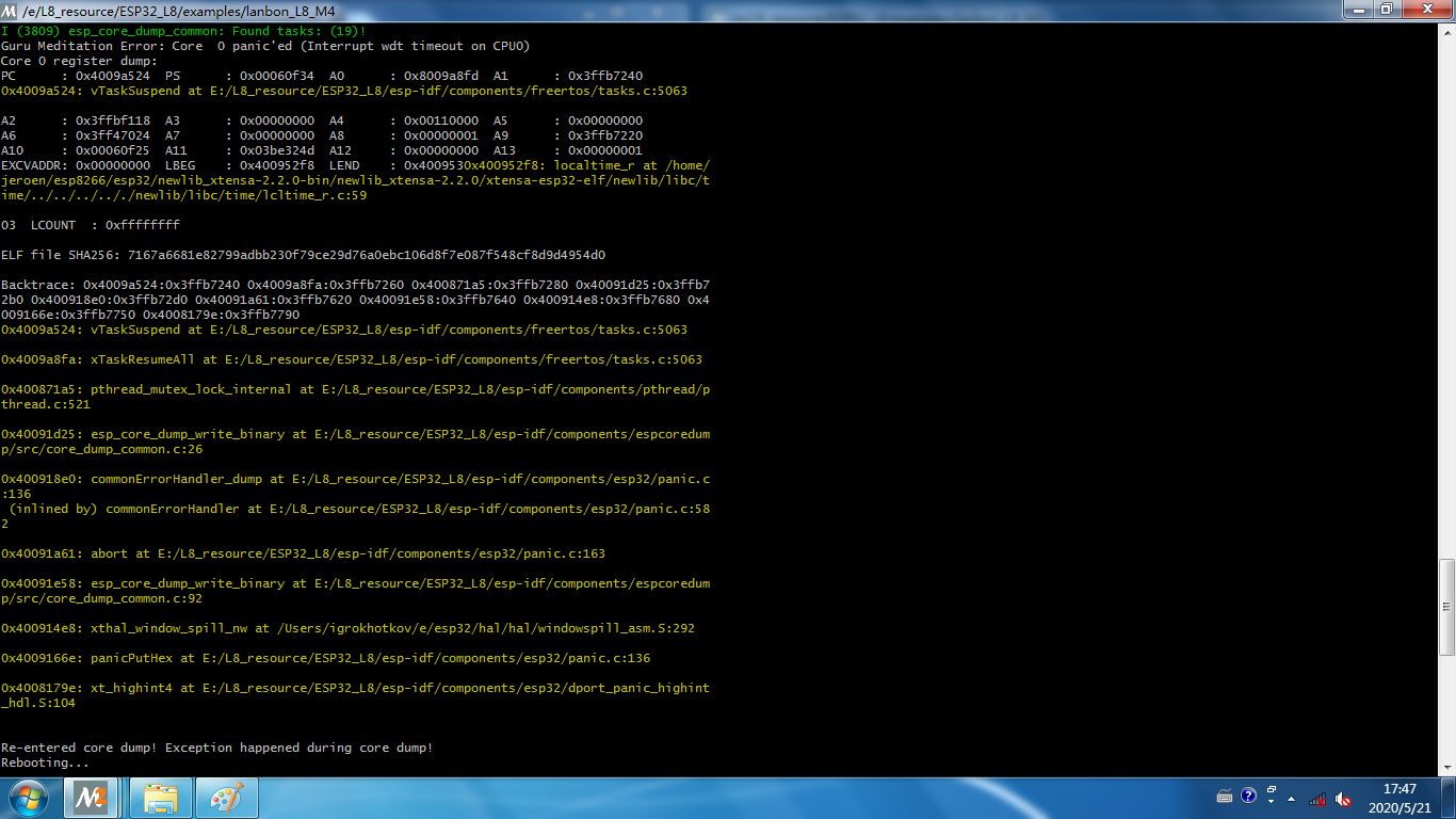 Guru Meditation Error Core 0 Paniced Interrupt Wdt Timeout On Cpu0 Idfgh 3401 · Issue