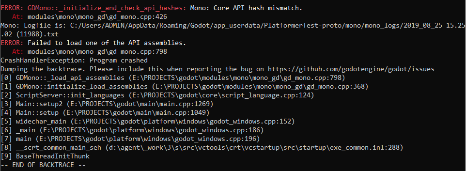 [Mono] Windows export template - Core API hash mismatch · Issue #31581 · godotengine/godot · GitHub