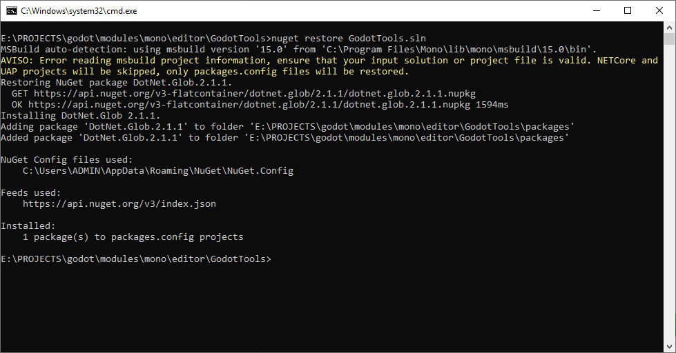 Cannot compile Godot with Mono: Windows certificate authentication issues. · Issue #32284 ...