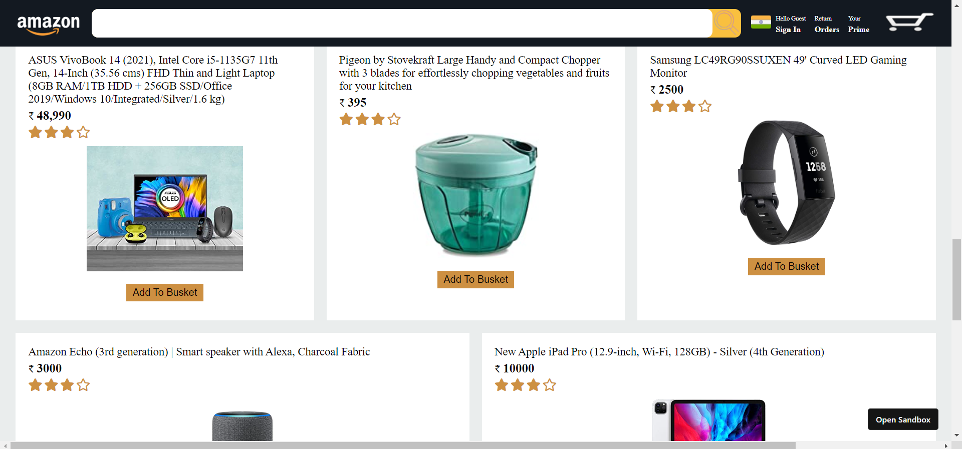 amazon-clone - Codesandbox