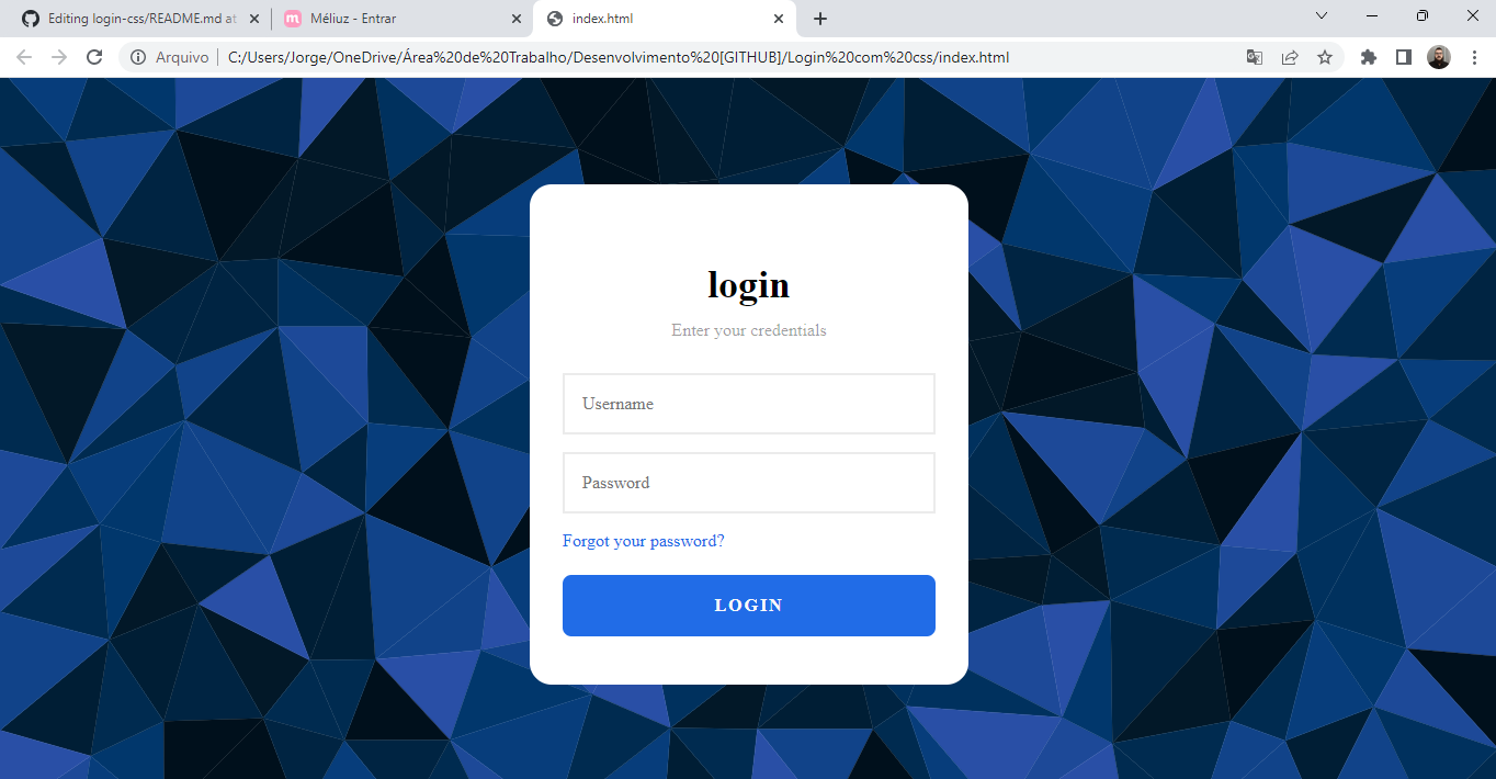 GitHub - JorgeFerreira09/login-css: Login com HTML e CSS. Objetivo é treinar conceitos ...