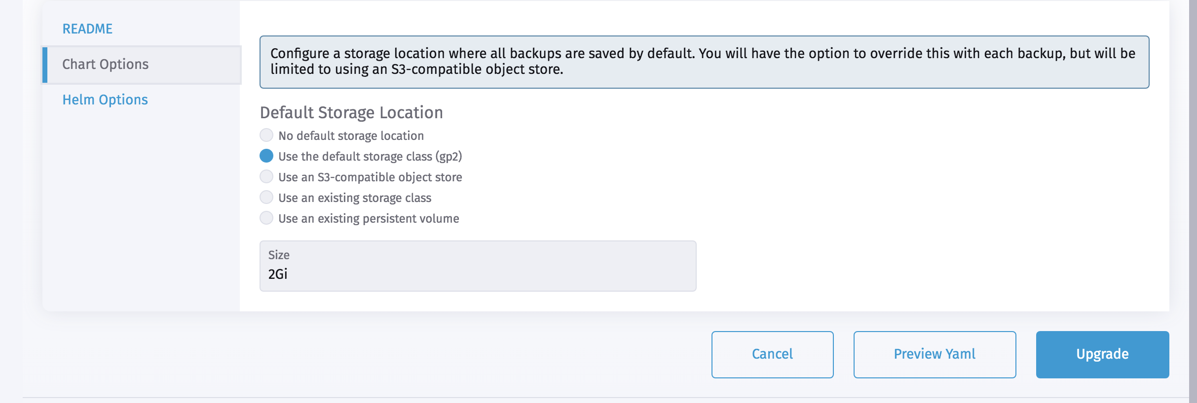 [Rancher Backup] Show warning to use StorageClass/PV with Reclaim Policy set to Retain on ...