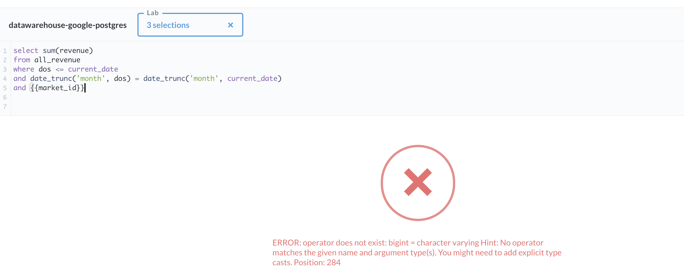 Type inference fails for metabase parameters · Issue #11870 · metabase/metabase · GitHub