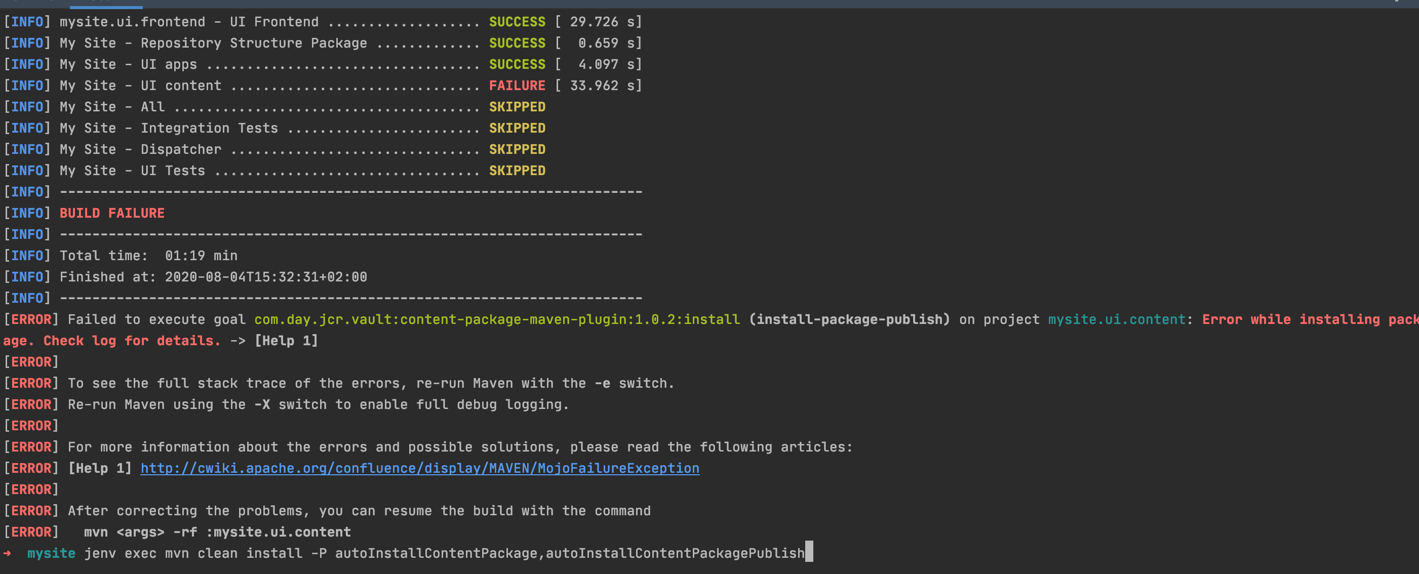 Default build command not working with recent AEM SDK · Issue #444 · adobe/aem-project-archetype ...