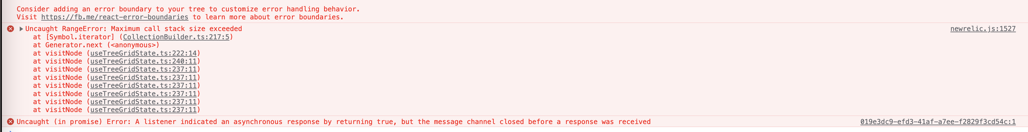 Tableview Rangeerror Maximum Call Stack Size Exceeded During Page Redirections · Issue 5127