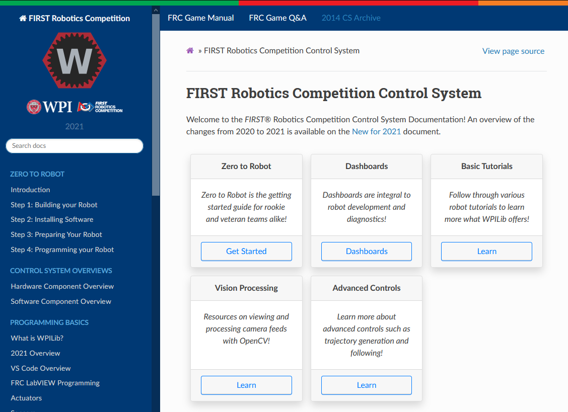 Homepage Redesign · Issue #899 · wpilibsuite/frc-docs · GitHub