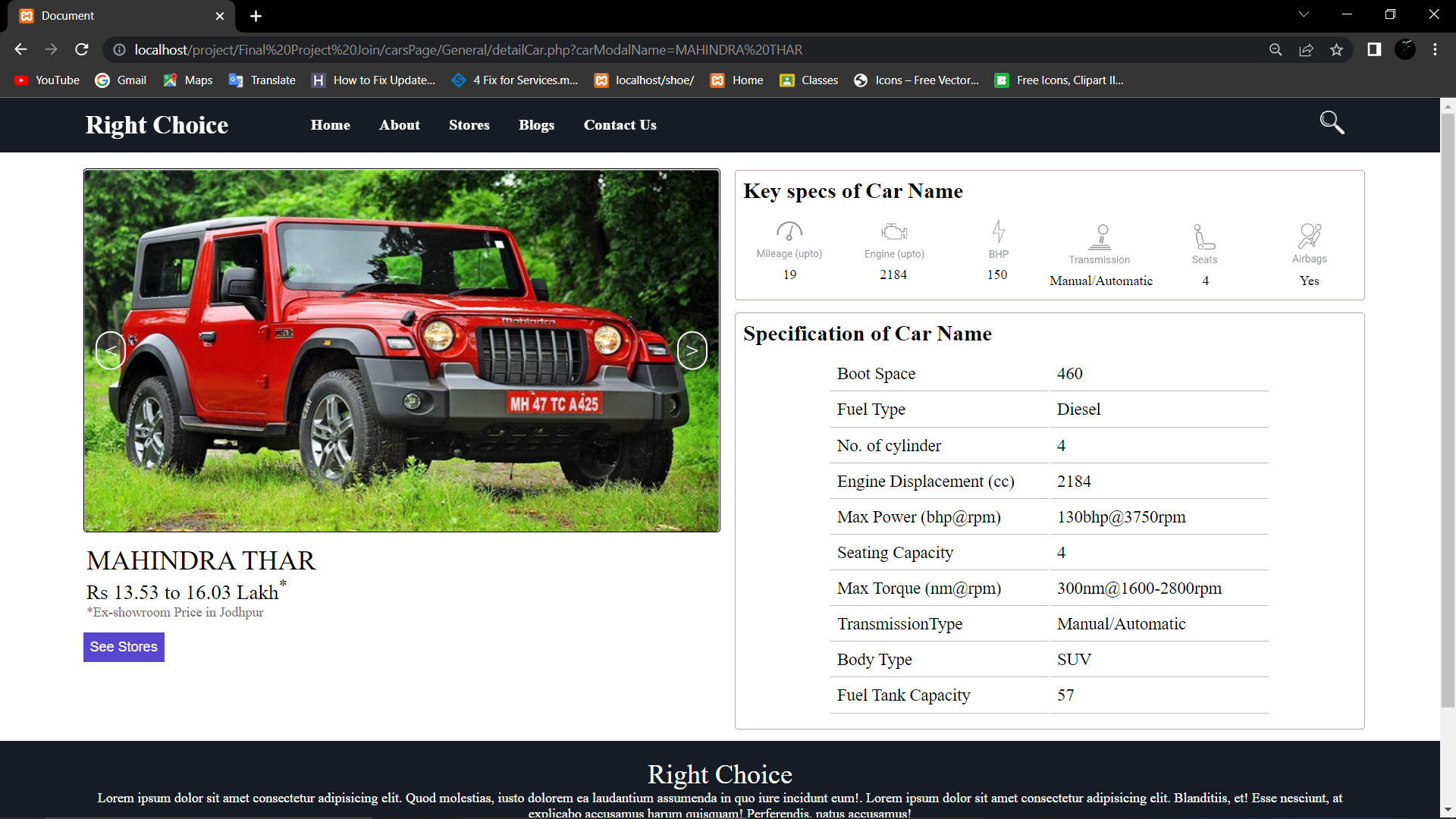 GitHub - Kunal-Mathur1/Right-Choice: Right Choice is a Cars information website where we can see ...