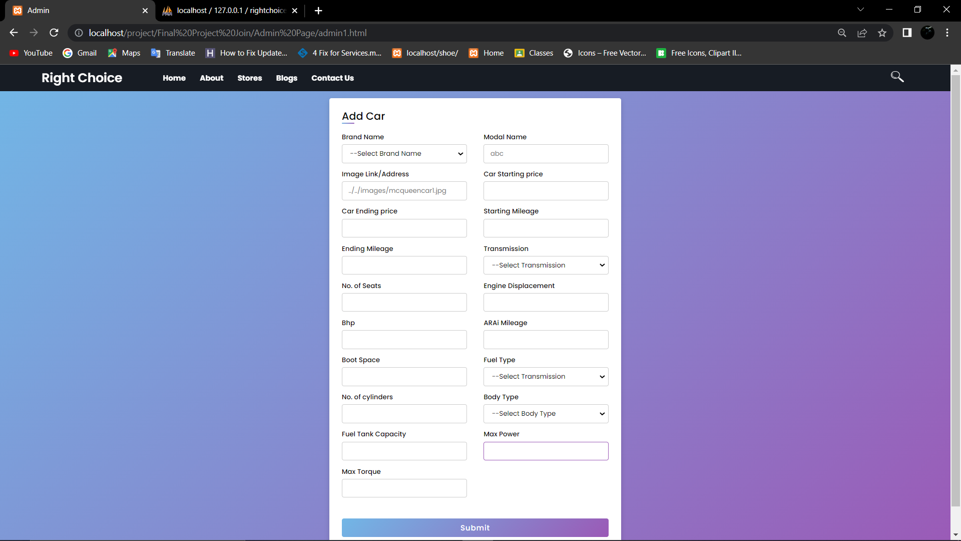 GitHub - Kunal-Mathur1/Right-Choice: Right Choice is a Cars information website where we can see ...