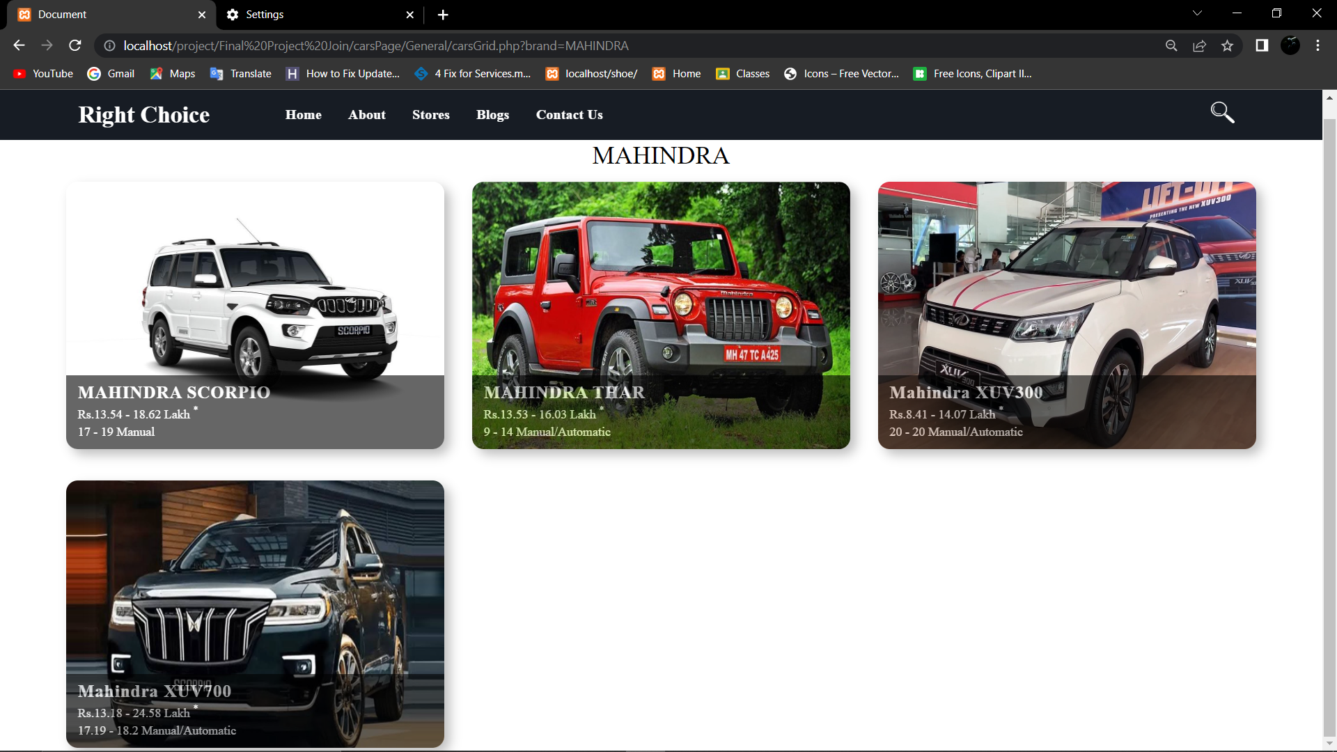 GitHub - Kunal-Mathur1/Right-Choice: Right Choice is a Cars information website where we can see ...