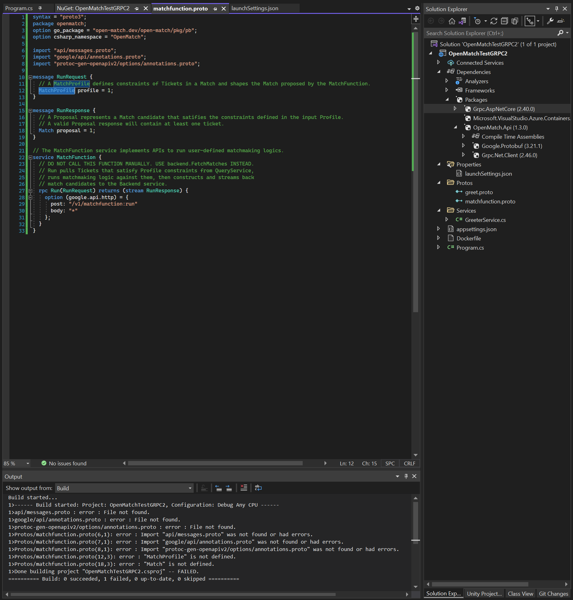 How to setup up Match Funtion with Open Match using .net server · Issue #1473 · googleforgames ...