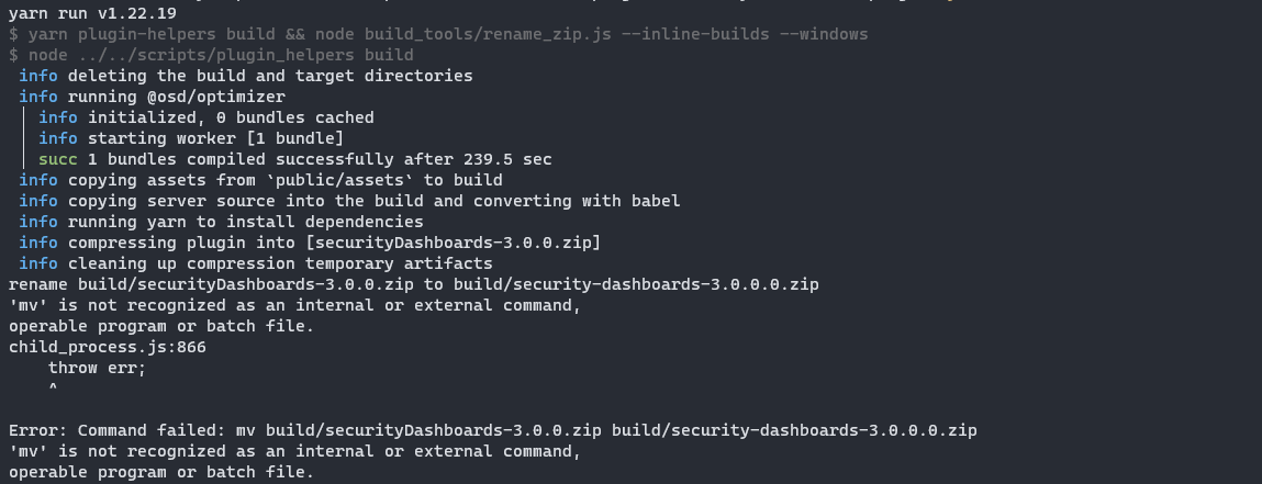 [BUG] yarn build is not working on Windows · Issue #1390 · opensearch-project/security ...