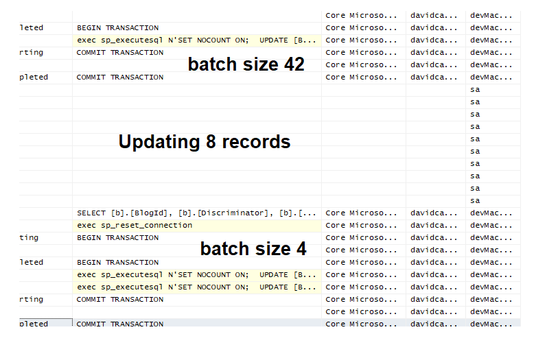 Bulk Updates section on the Efficient Updating page refers to 'single ...
