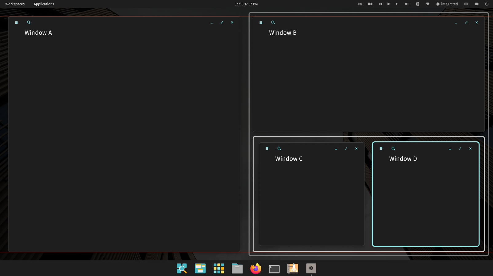 Top level windows should appear smaller during the tiled window movement animation. · Issue #119 ...