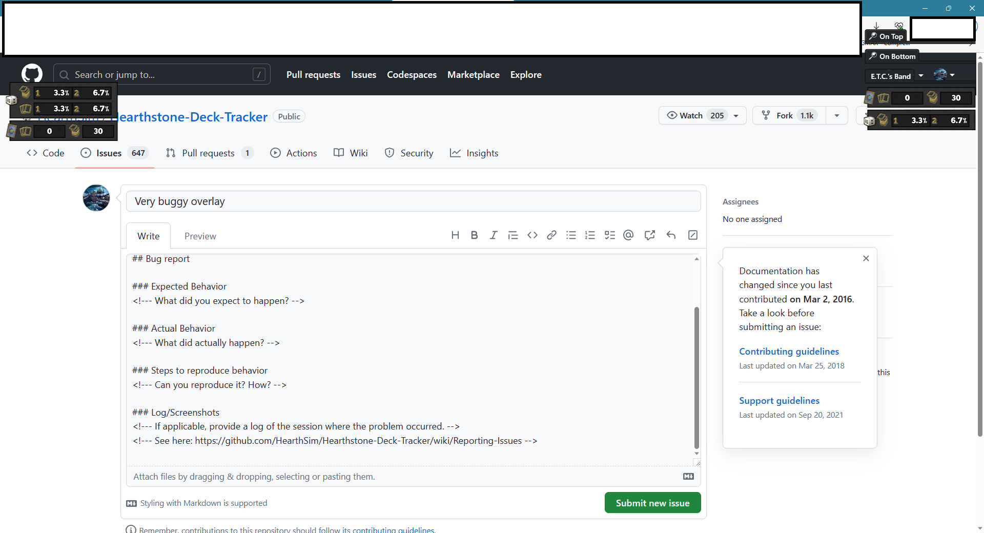 Very buggy overlay · Issue #4475 · HearthSim/Hearthstone-Deck-Tracker · GitHub