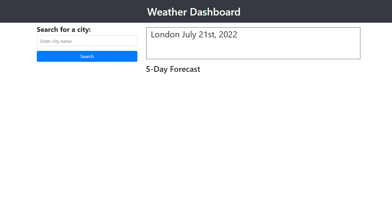 GitHub - KaseyCrocker/Weatherdashboard