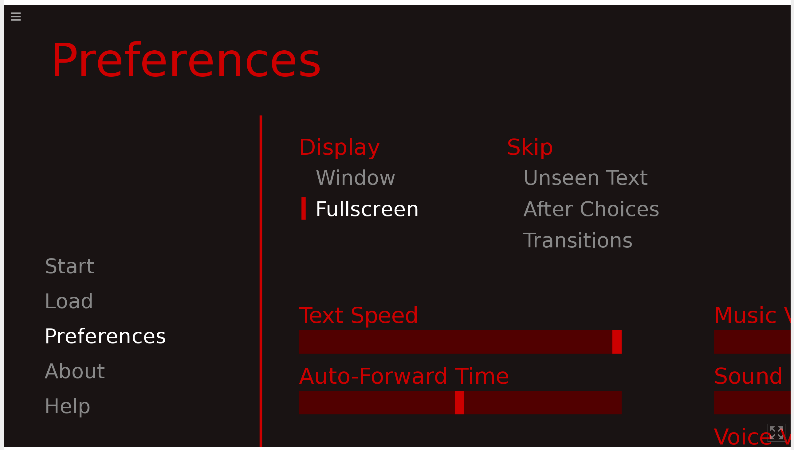 Web Export Preferences Display Fullscreen Behavior Is Erratic · Issue 4760 · Renpyrenpy