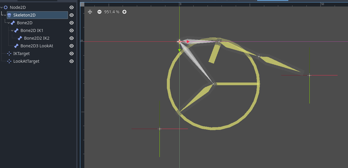 Setting scale X or Y (not both) to negative value on Skeleton2D breaks Modifications like ...