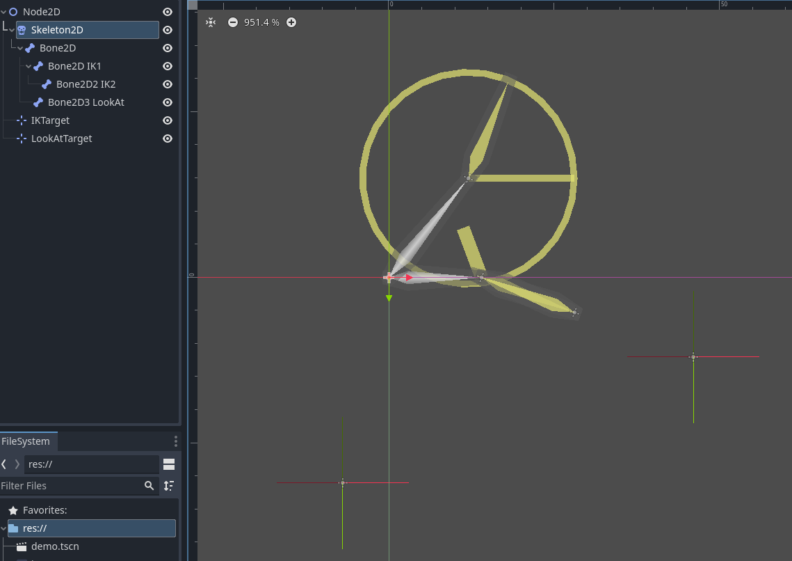 Setting scale X or Y (not both) to negative value on Skeleton2D breaks Modifications like ...