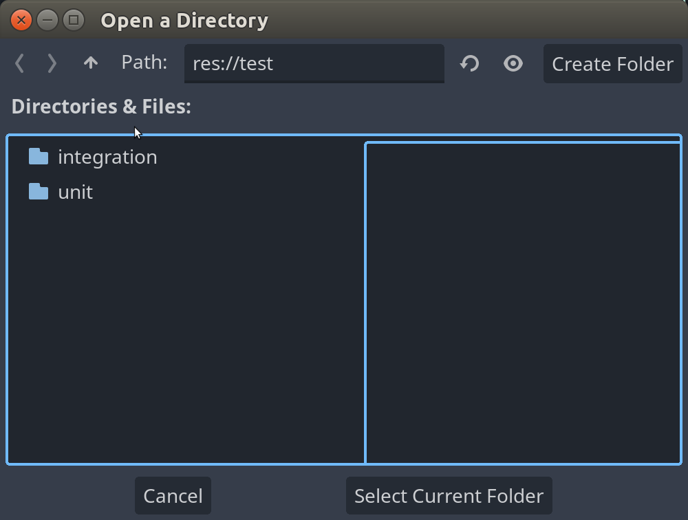 Open a directory prompt popup shows weird rectangle in sub-folder · Issue #82959 · godotengine ...