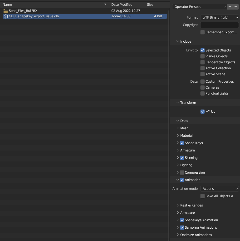Animations of shuffled Shape keys doesn't work as expected when exported as GLB/GLTF · Issue ...