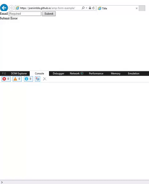 AMP forms incompatible with IE 11 · Issue #11149 · ampproject/amphtml · GitHub