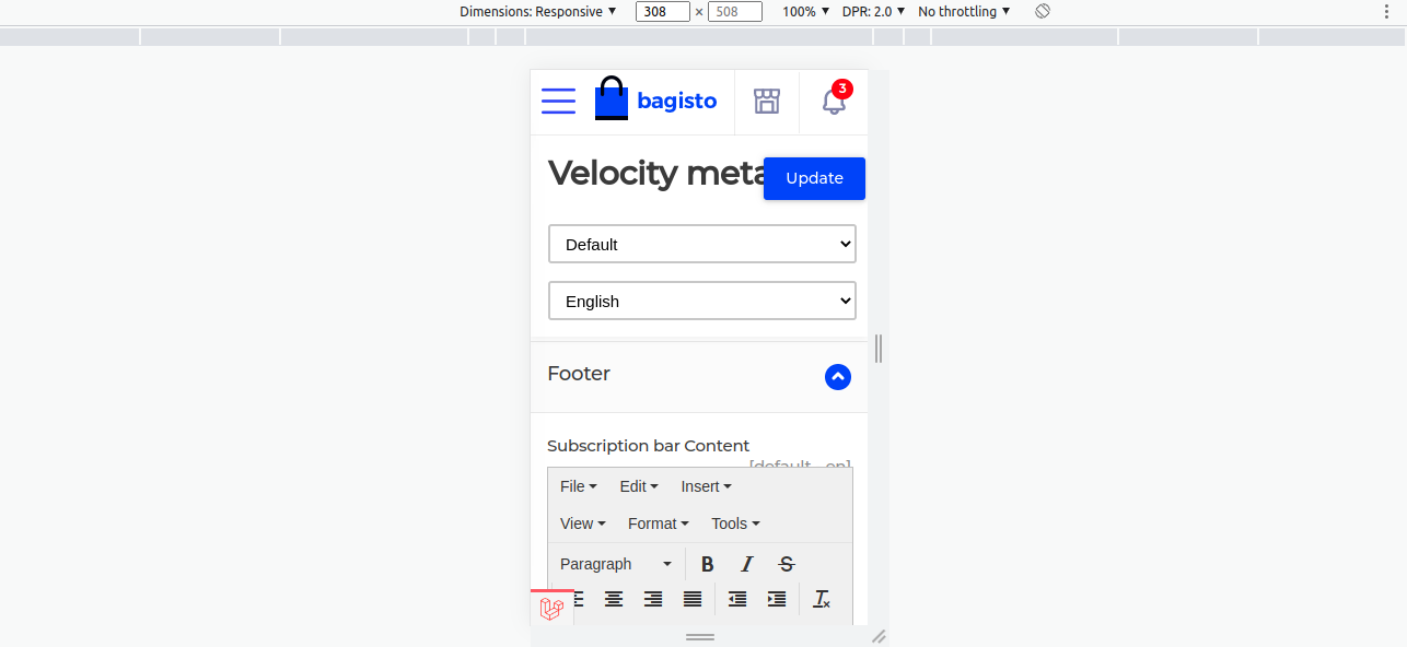 In The Mobile View It Is Hiding Default Language Option Of The Subscription Bar Content