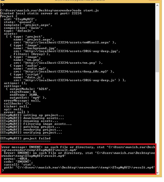 video does not render using nexrender · Issue #90 · inlife/nexrender · GitHub