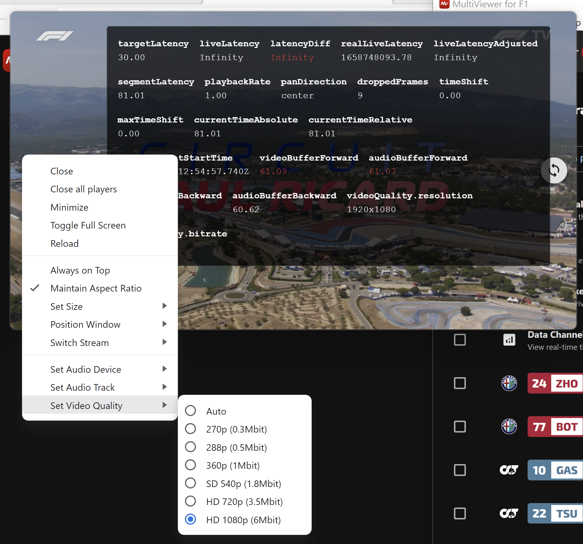 Changing video quality from auto to a fixed quality does not do anything. It's still auto ...