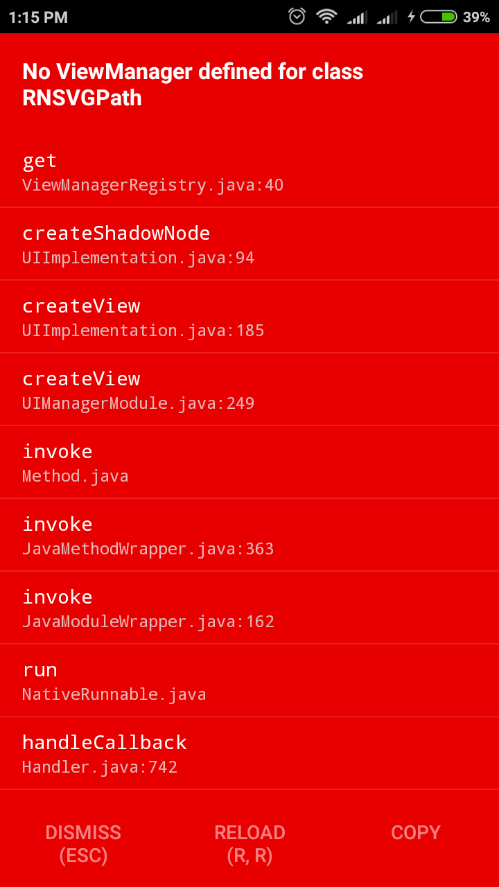 No View Manager Defined For Class Rnsvgpath · Issue 479 · Software Mansionreact Native Svg