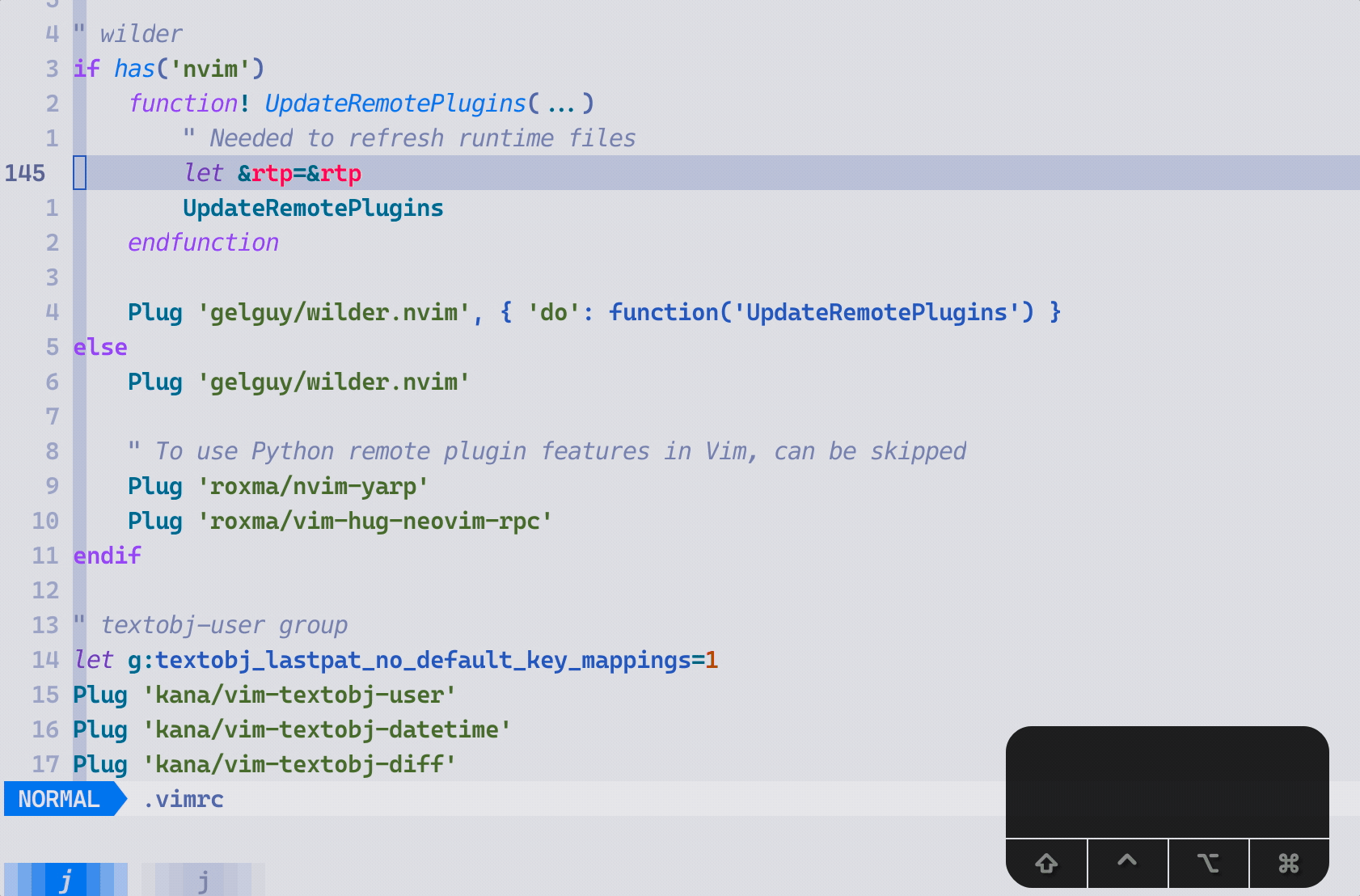The command-line-window is opened after pressing the TAB key. · Issue #151 · gelguy/wilder.nvim ...
