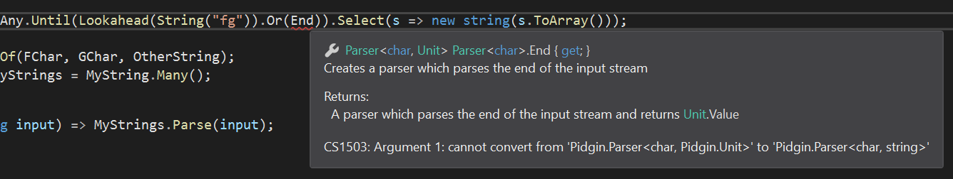 Any.Until(Lookahead(String("fg")).Or(End)) is not working expected · Issue #88 · benjamin ...