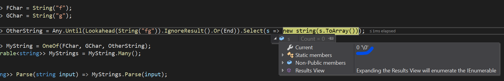 Any.Until(Lookahead(String("fg")).Or(End)) is not working expected · Issue #88 · benjamin ...