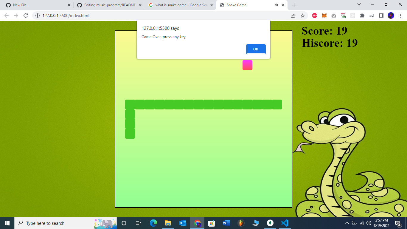 GitHub - AdarshDhiman007/snake-game-program: Snake Game project is the game in which a person ...