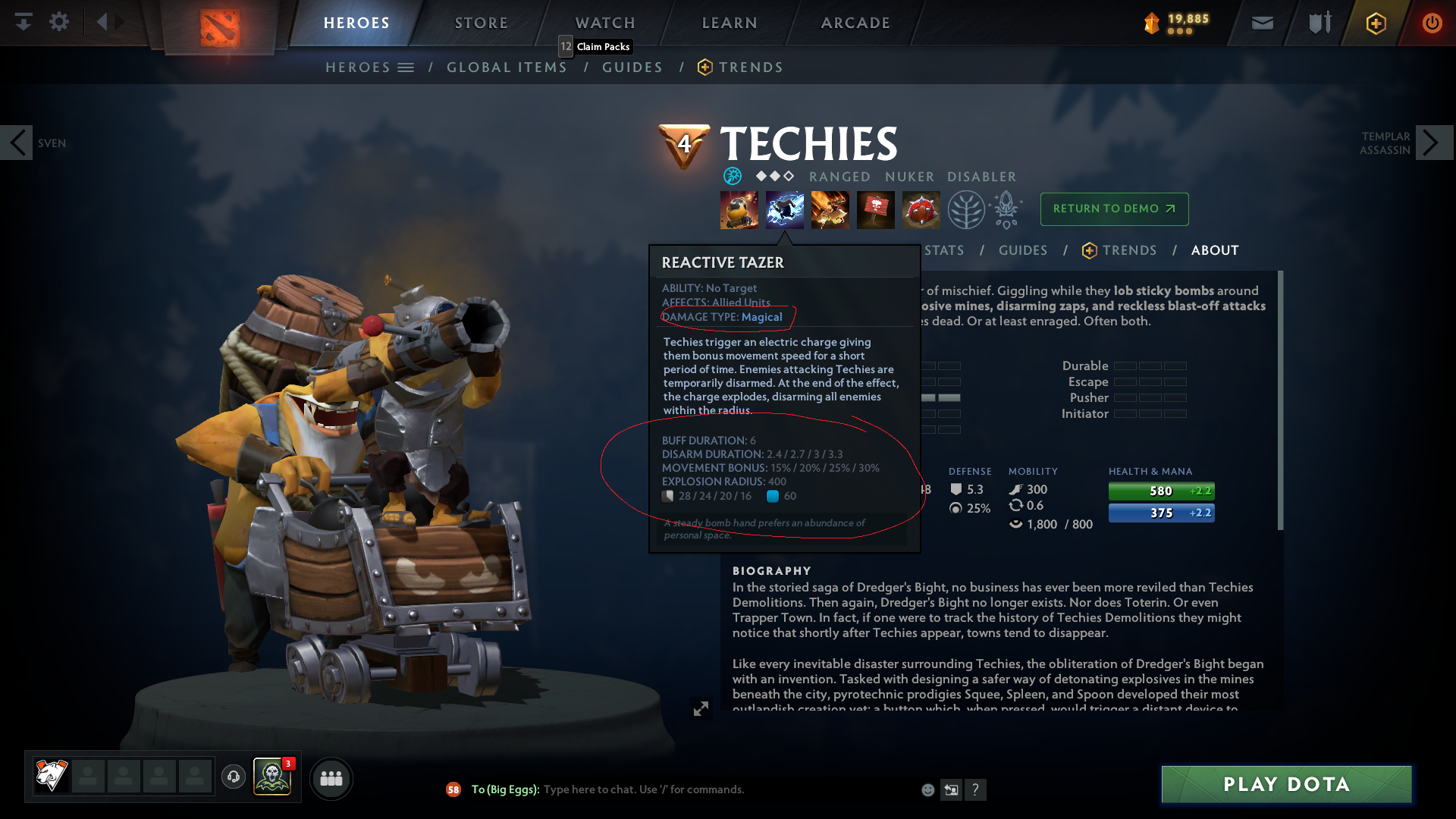 Error in the description of Techies' "Reactive Tazer" · Issue #479 · ValveSoftware/Dota2 ...