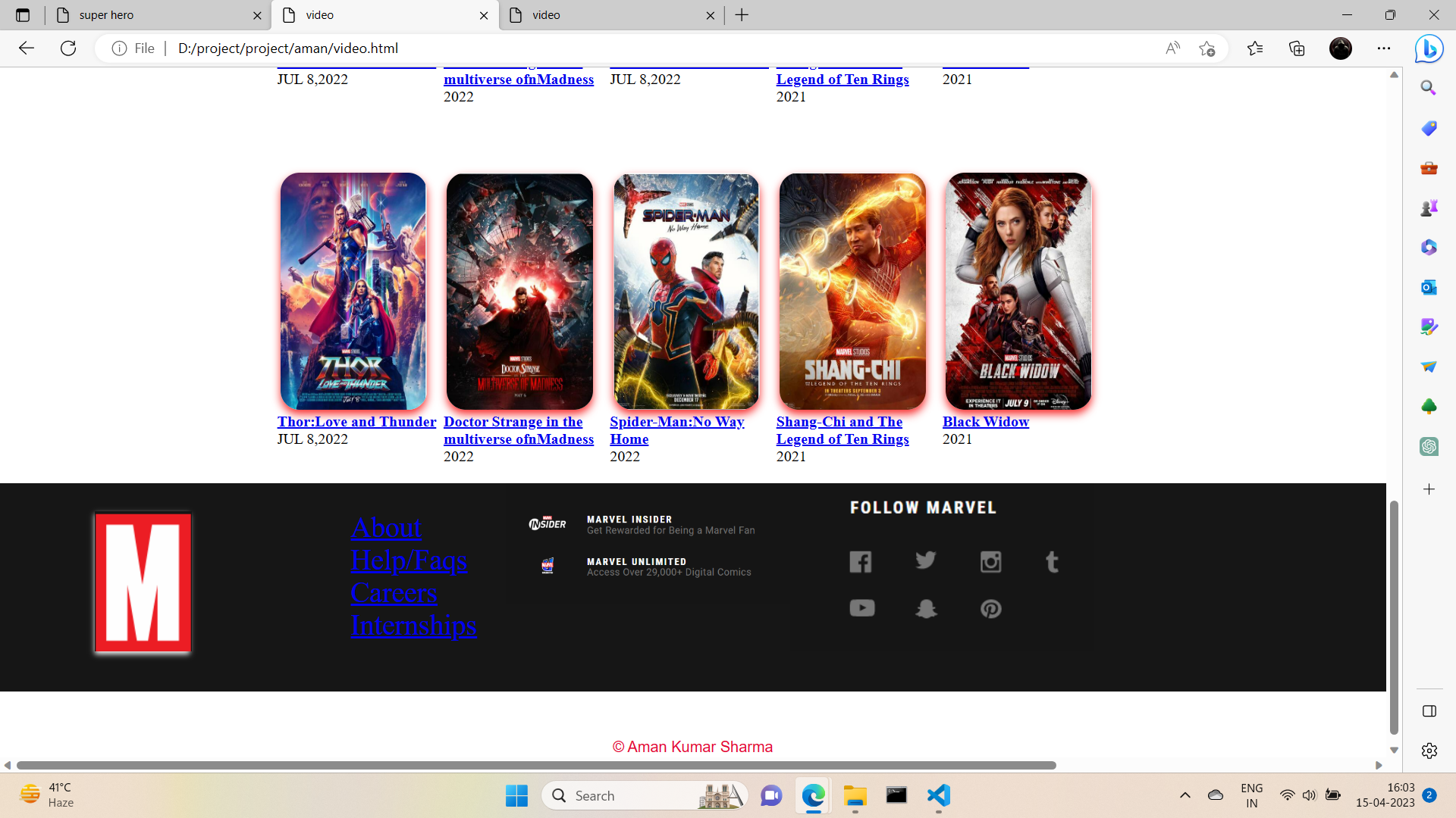 GitHub - amansetu03/marvels_demo