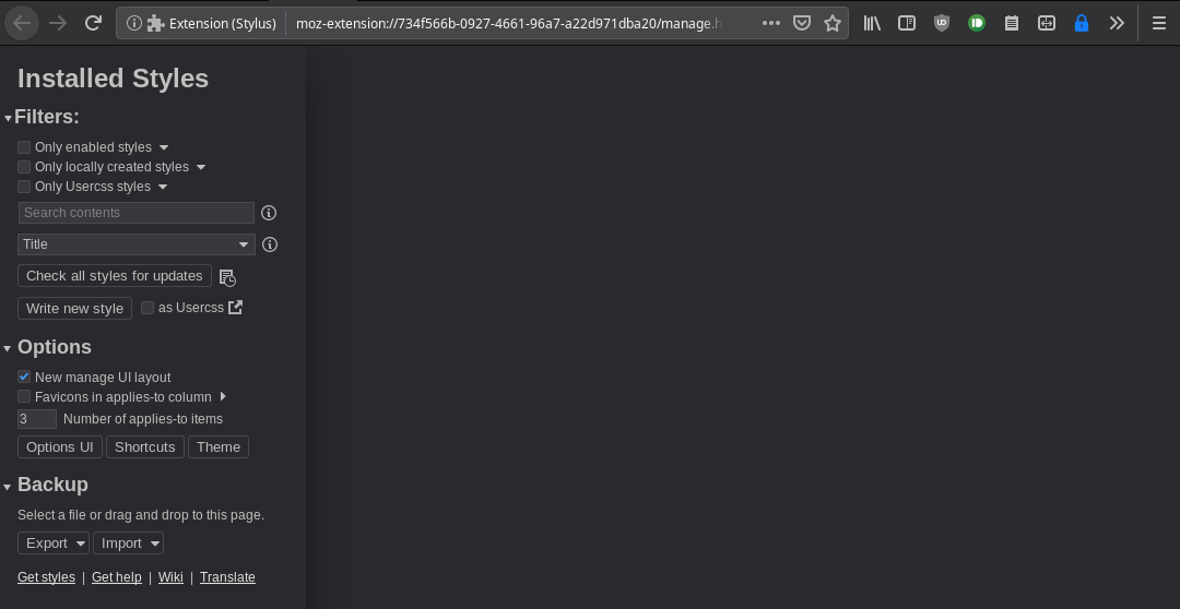 Firefox: all the styles disappeared but still work · Issue #687 · openstyles/stylus · GitHub