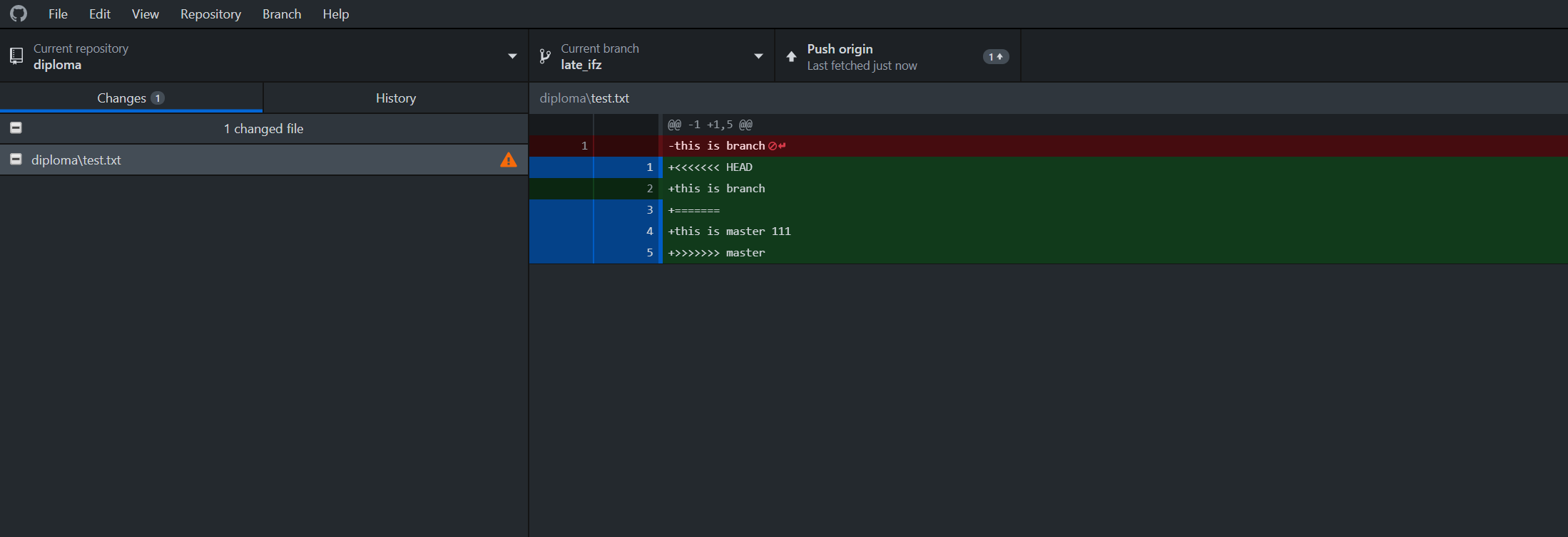 Merge conflicts issue · Issue #5264 · desktop/desktop · GitHub