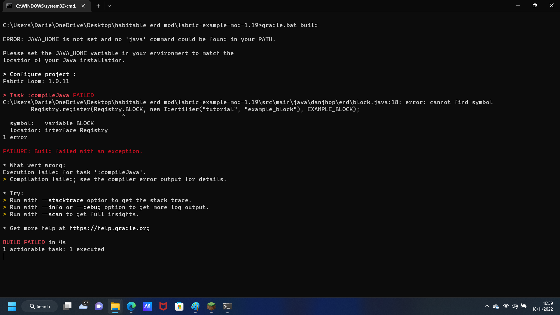 Registry Error 22w46a · Issue #738 · FabricMC/fabric-loader · GitHub