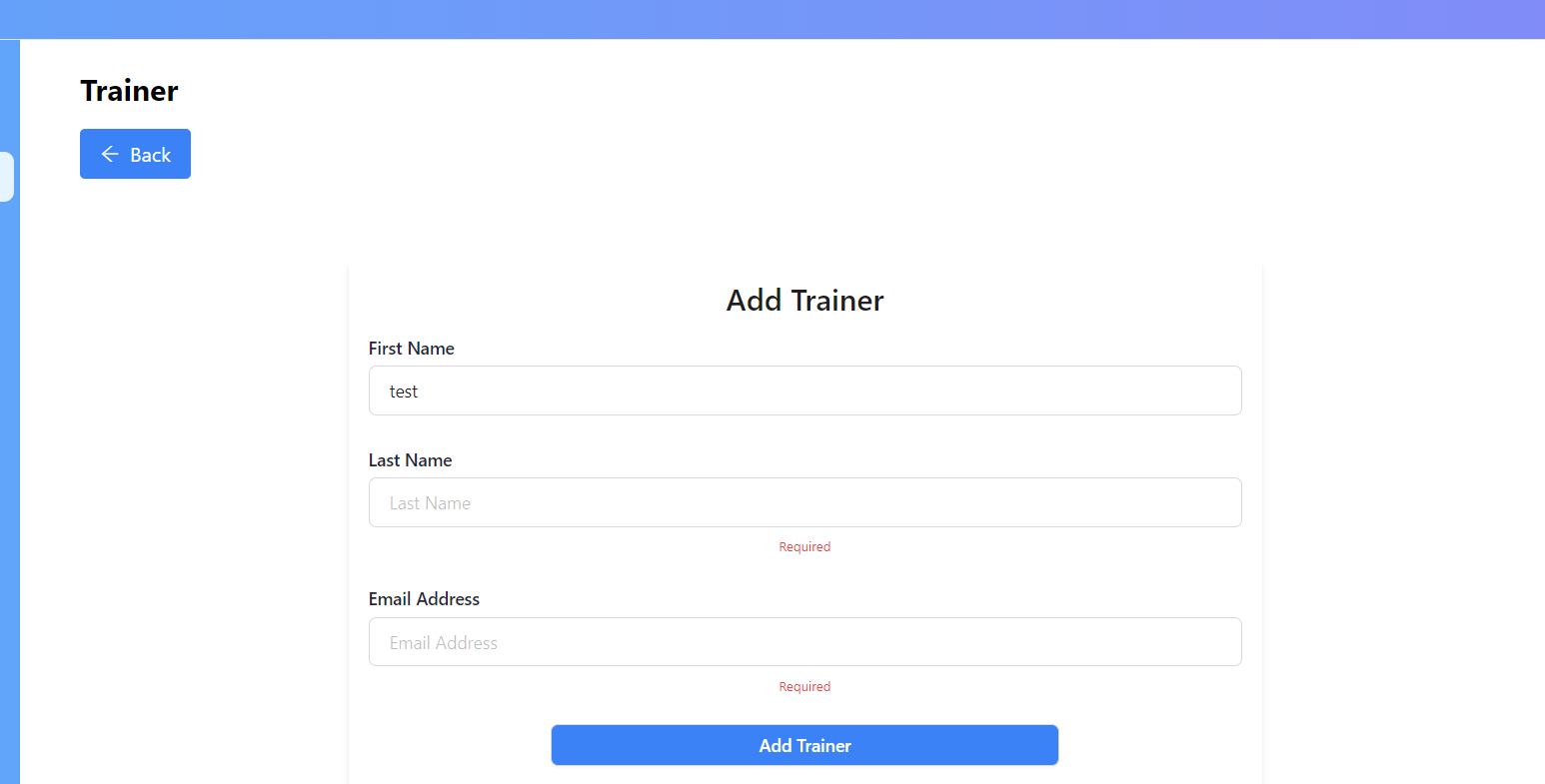 Trainer : Add Trainer : When Add the First Name of trainer, validation messages displayed for ...