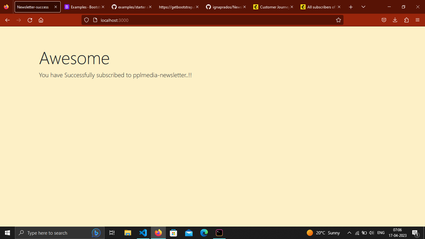 GitHub - Bhanu0301/Newsletter: Implemented a SignUp page with user Authentication for a ...