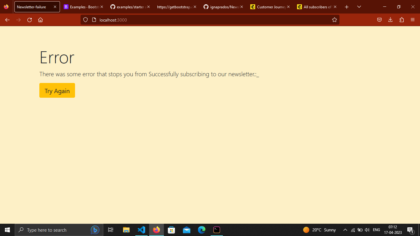 GitHub - Bhanu0301/Newsletter: Implemented a SignUp page with user Authentication for a ...