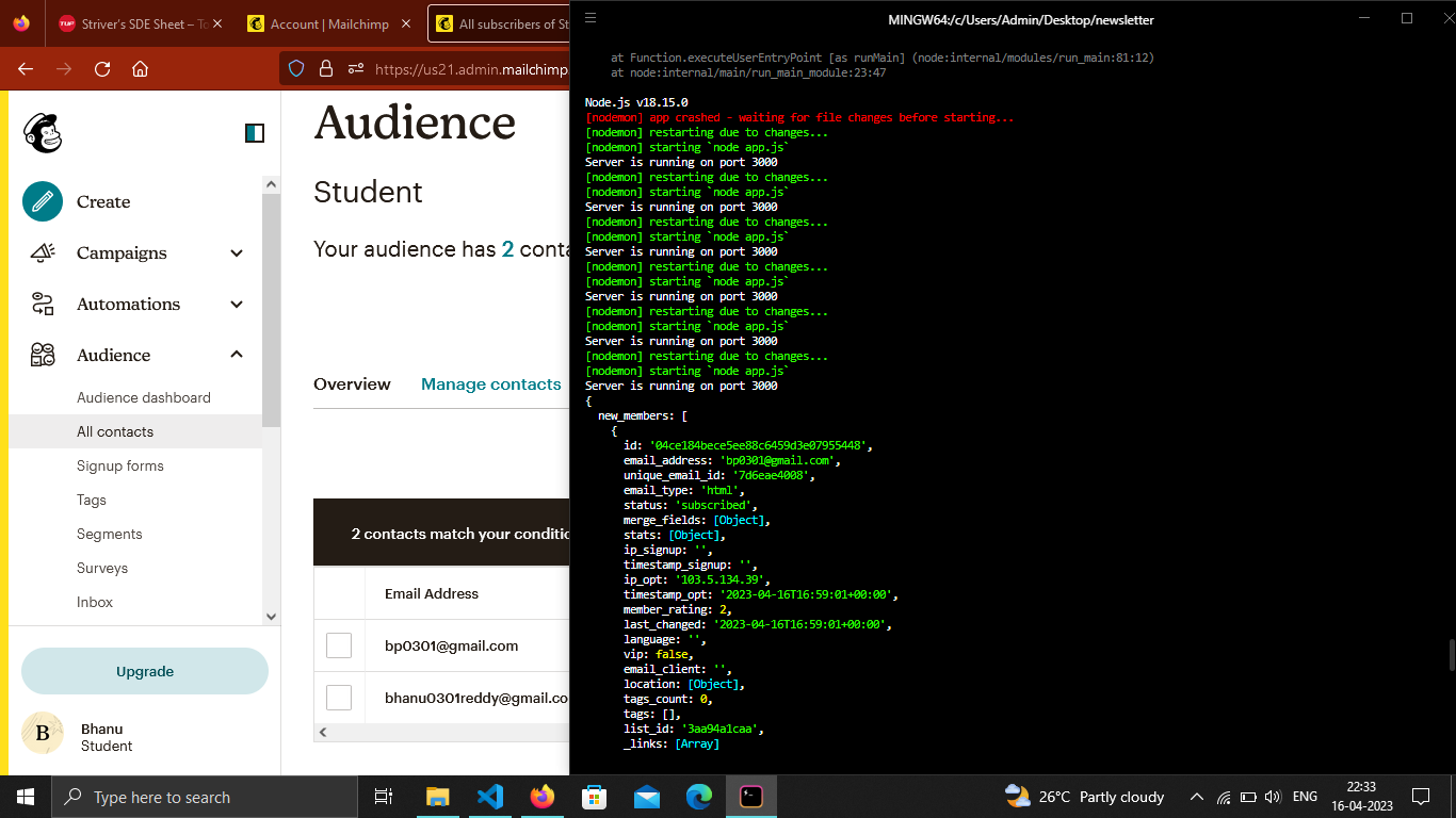 GitHub - Bhanu0301/Newsletter: Implemented a SignUp page with user Authentication for a ...