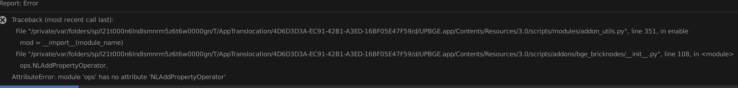 Have a problem after installing: atributeError: ops has no atribute nladdpropertyoperator upbge ...