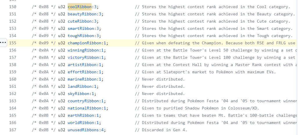 Fix ribbon bit size hardcode. · Issue #1933 · pret/pokeemerald · GitHub