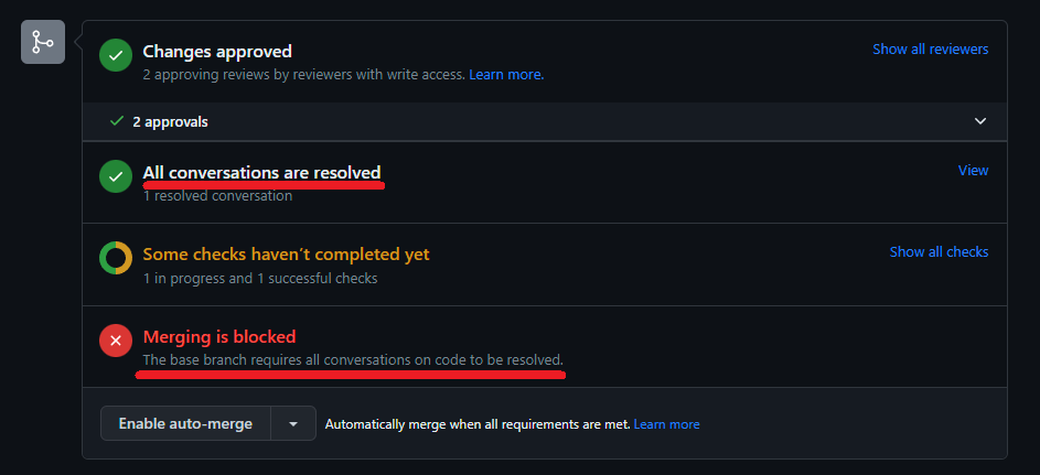 PR blocked from merging even though all conversions are resolved · community · Discussion #52569 ...
