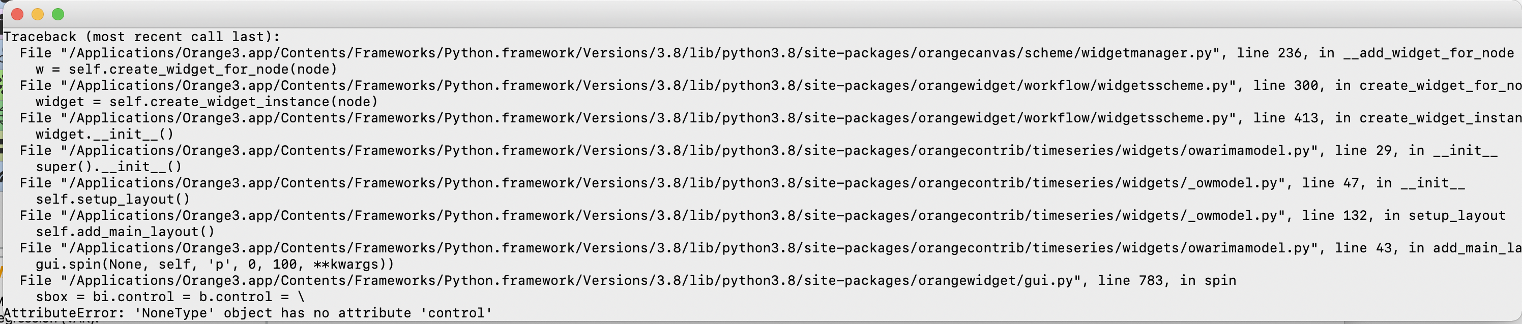 Hi I am facing an error with ARIMA and VAR models on Orange 3. Attached ...