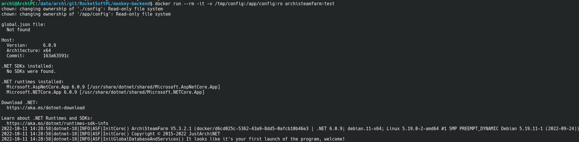 Read-only config filesystem no longer boots · Issue #2717 · JustArchiNET/ArchiSteamFarm · GitHub