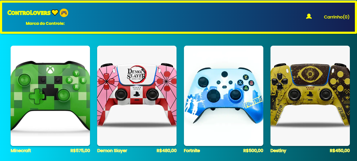 GitHub - IgorBandeira/ControLovers: Loja fictícia de vendas de controles joysticks, utilizando ...