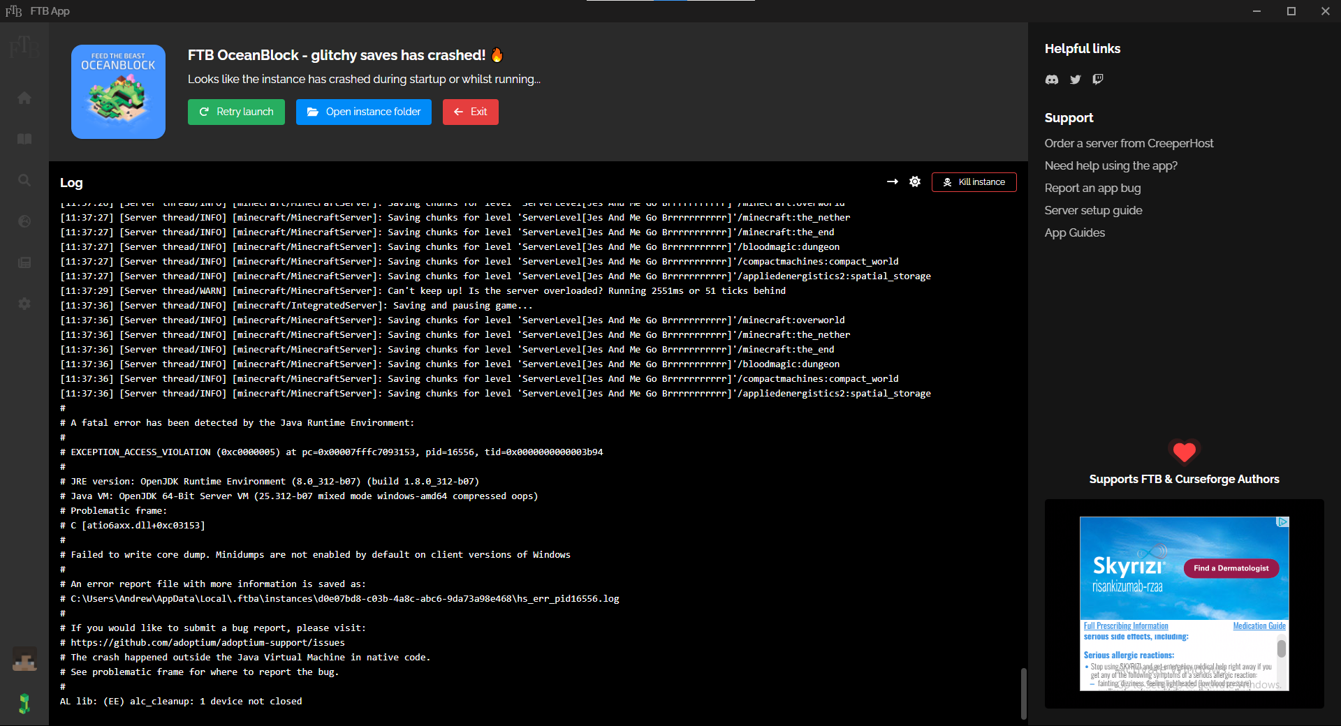 [Bug]: FTB OceanBlock crashes when opening any gui · Issue #898 · FTBTeam/FTB-Modpack-Issues ...